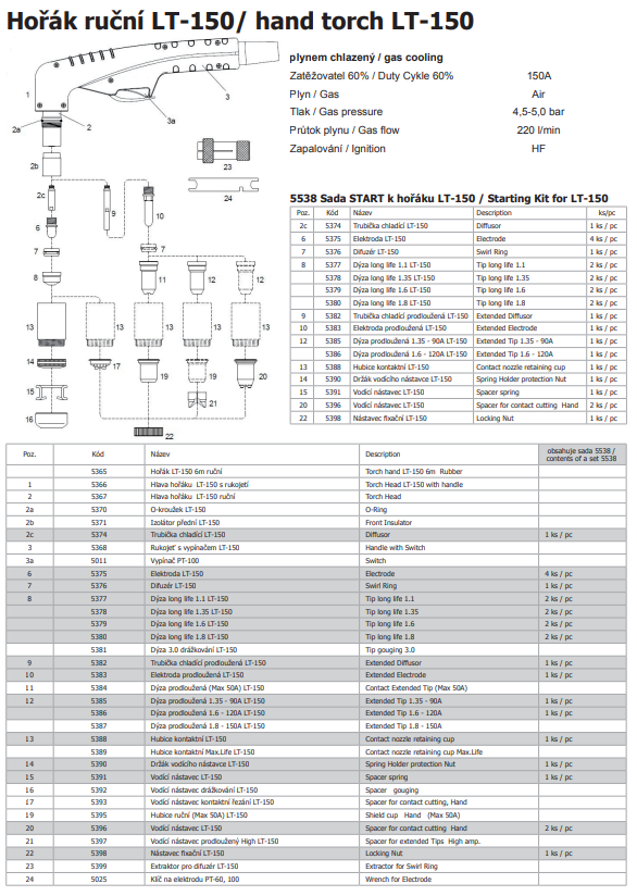 LT 150 - hořák - VILDMAN